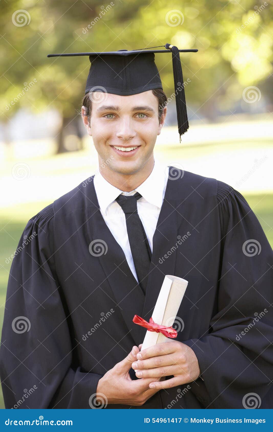 Male Student Attending Graduation Ceremony Stock Image - Image of ...