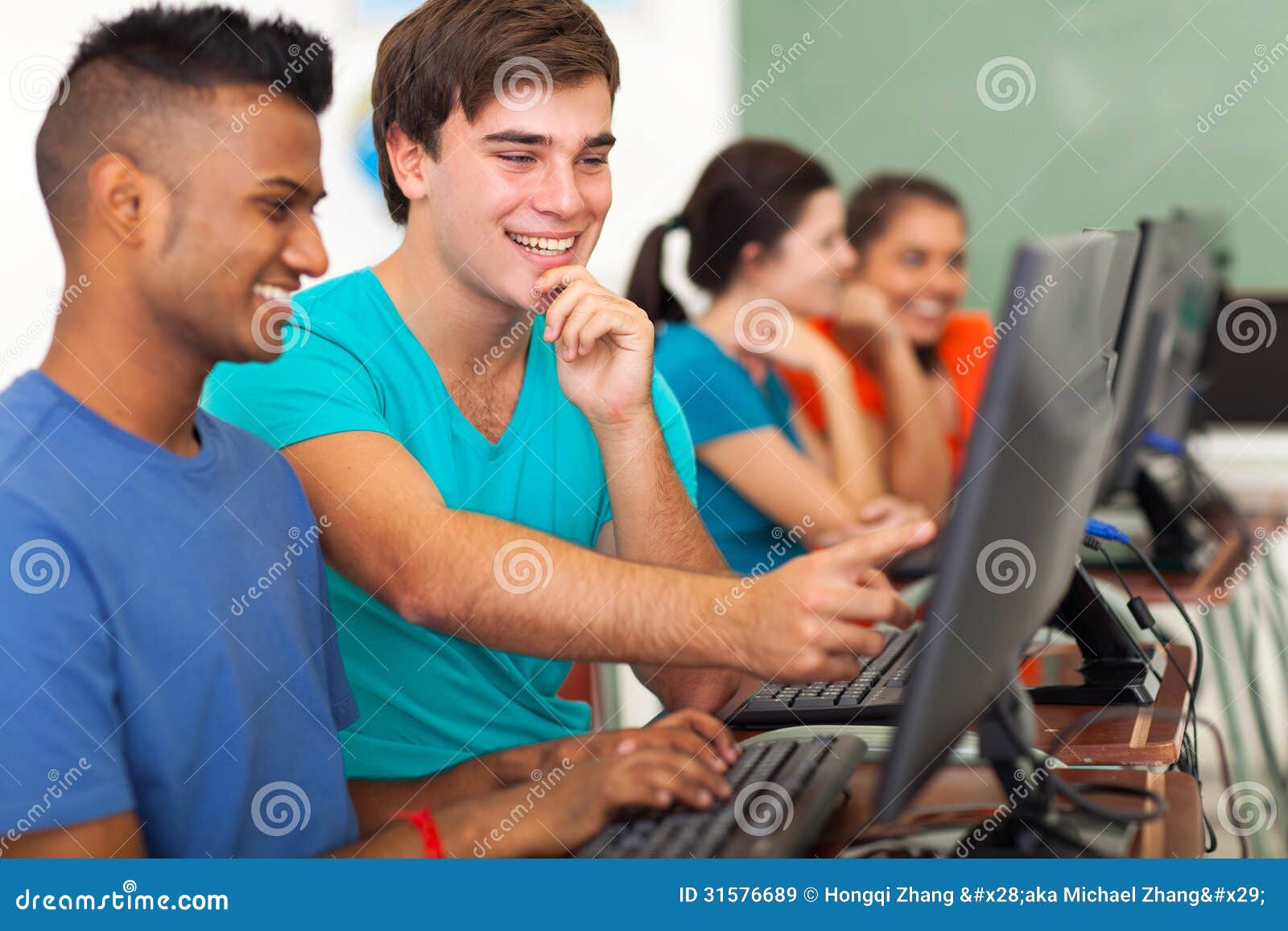 Male student computer stock image. Image of classroom - 31576689