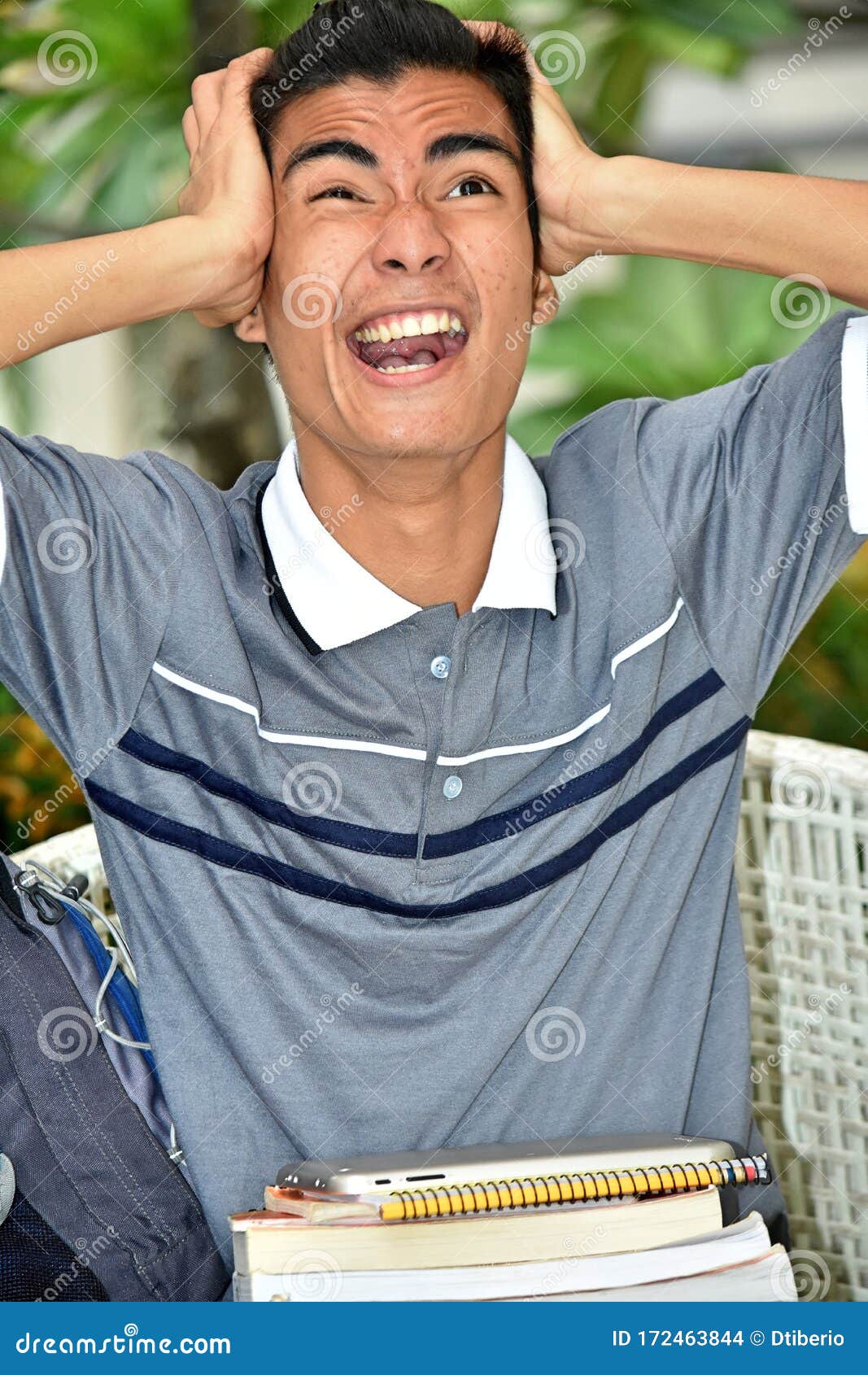 Male Student and Confusion with Books Stock Photo - Image of ...