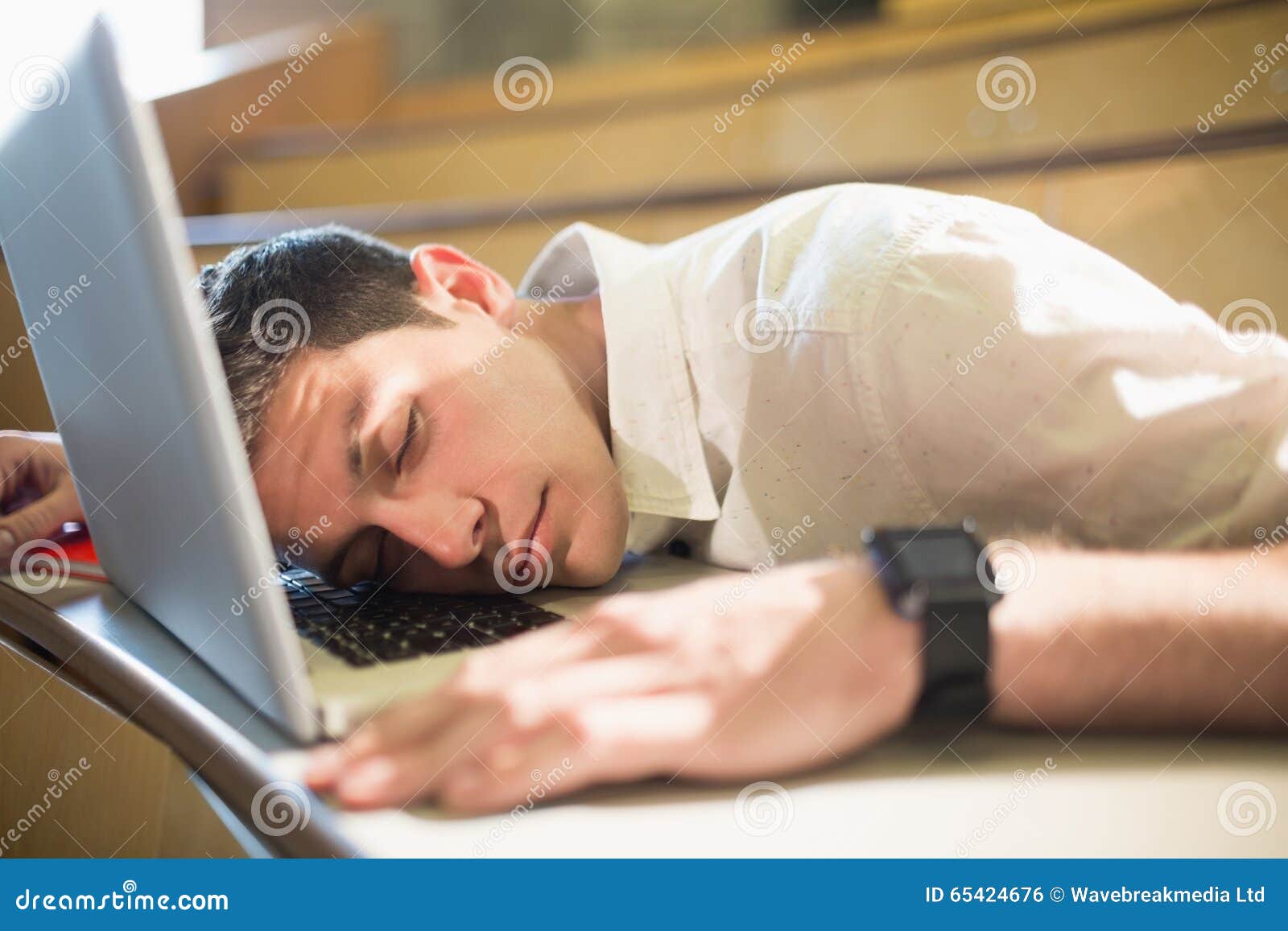 Male Student Falling Asleep during Class Stock Photo - Image of ...