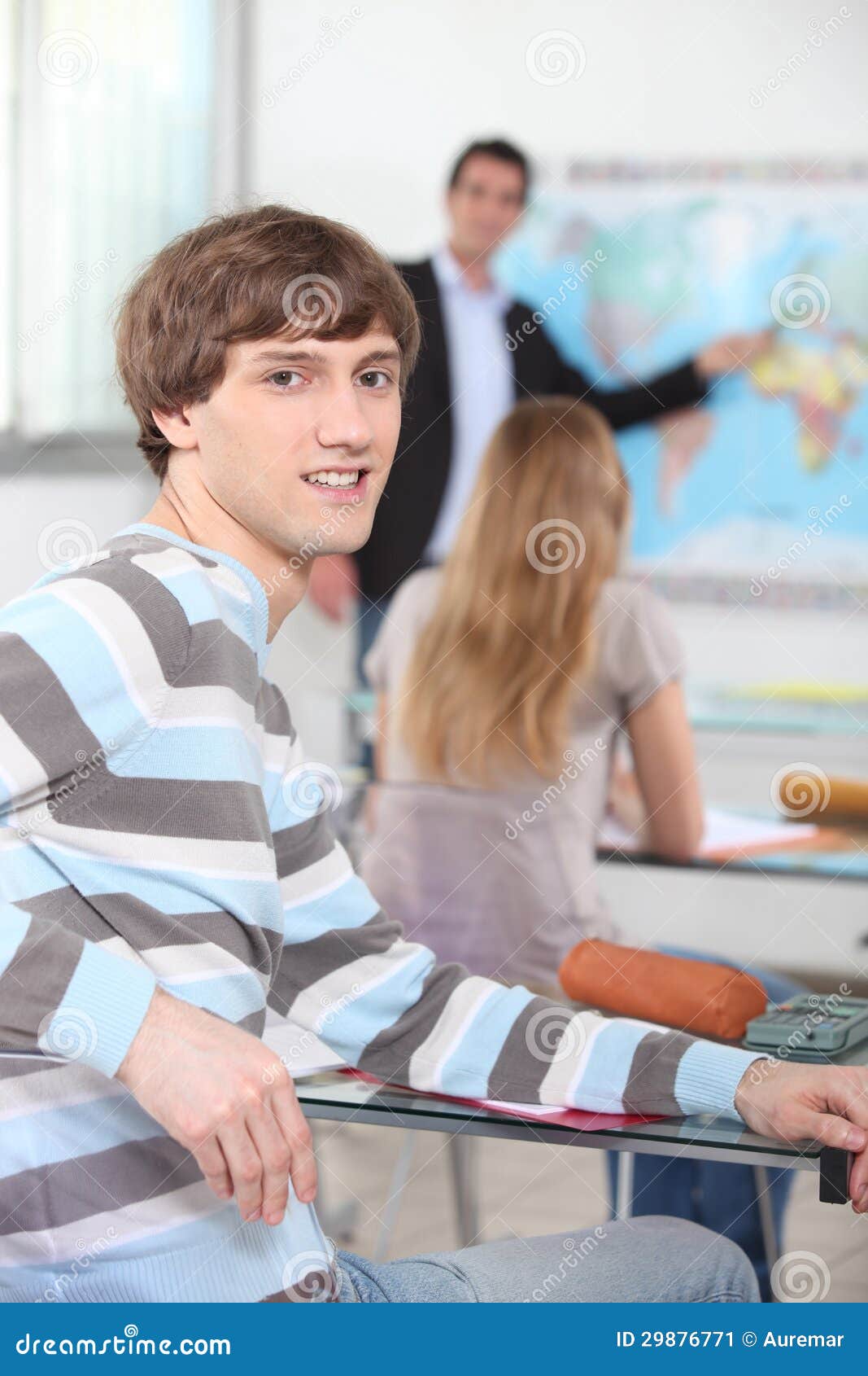 Student in a Geography Class Stock Image - Image of schoolwork, college ...