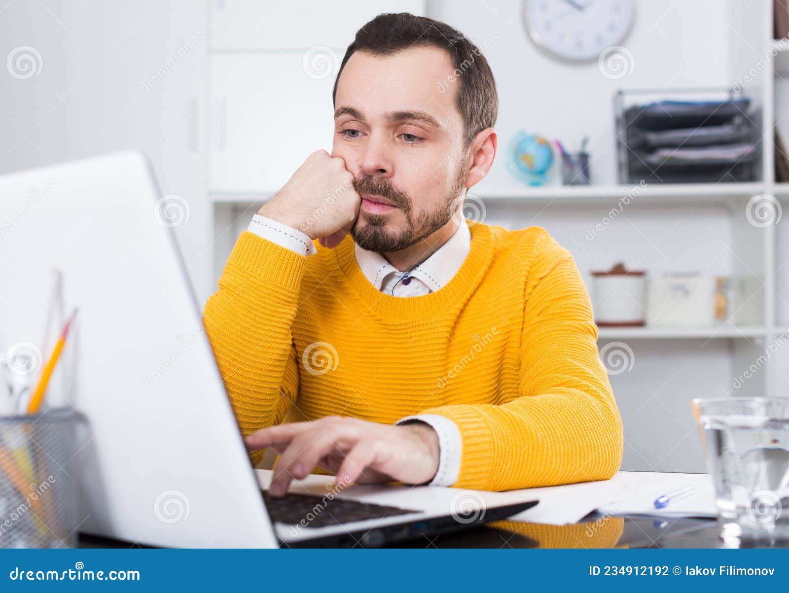 Man facing difficulty stock photo. Image of adult, beard - 234912192