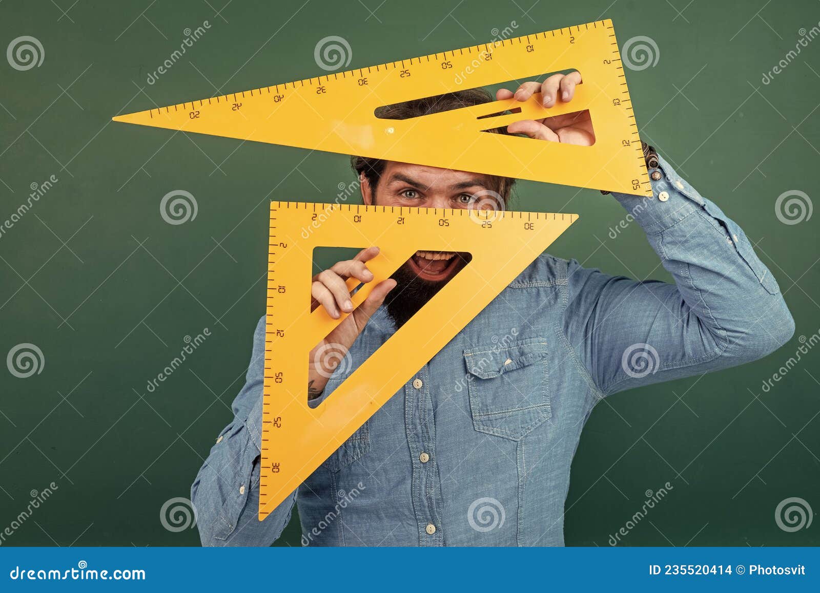 Male Student at Mathematics School Lesson. Pass the Math Exam. Learning ...