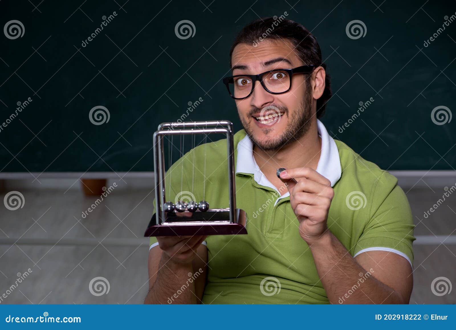 Young Male Student Physicist Working Hard at Night Time Stock Photo ...