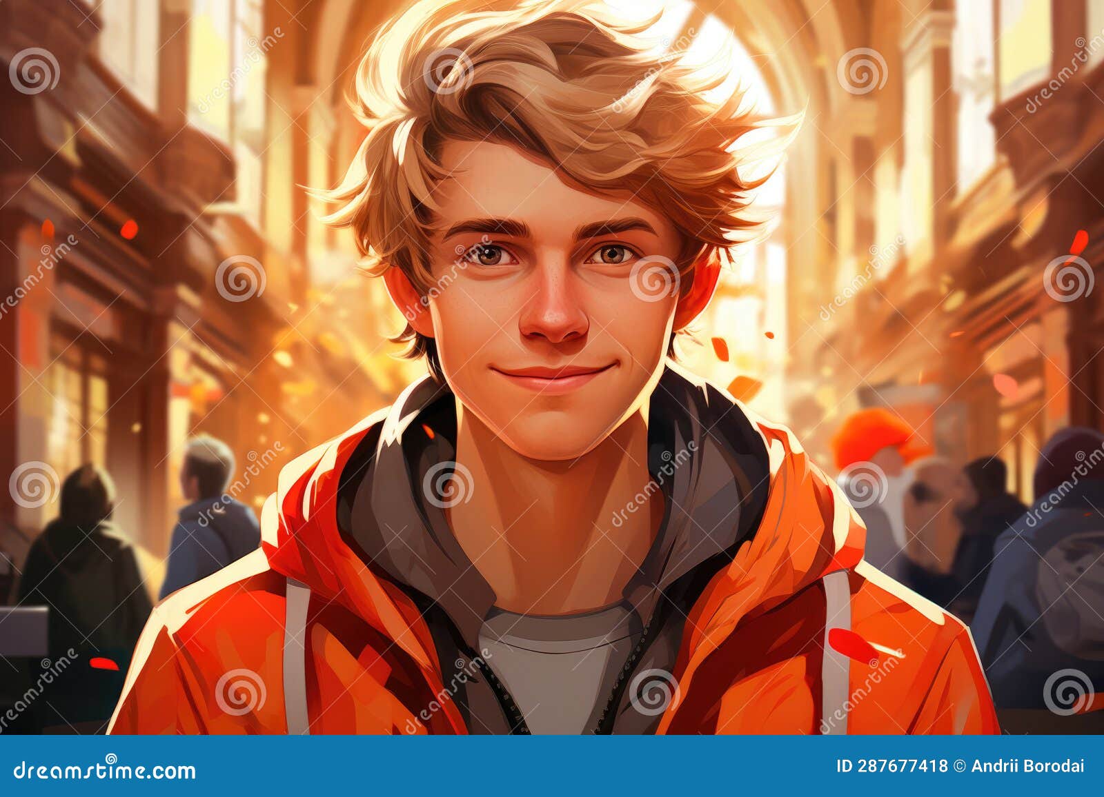 Male Student S Profile Shot. Young Boy. Stock Illustration ...