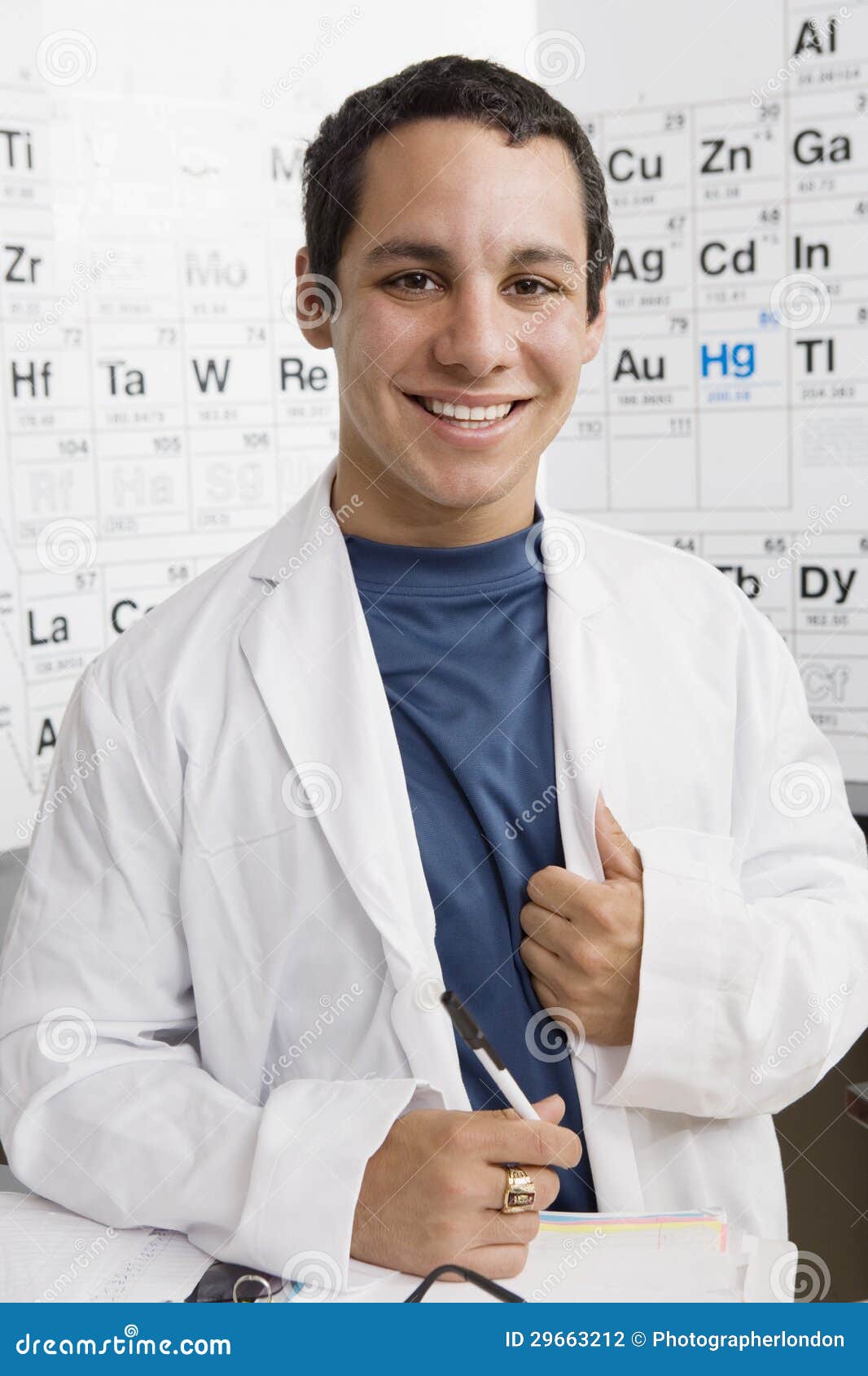 Male Student in Science Class Stock Photo - Image of looking, portrait ...
