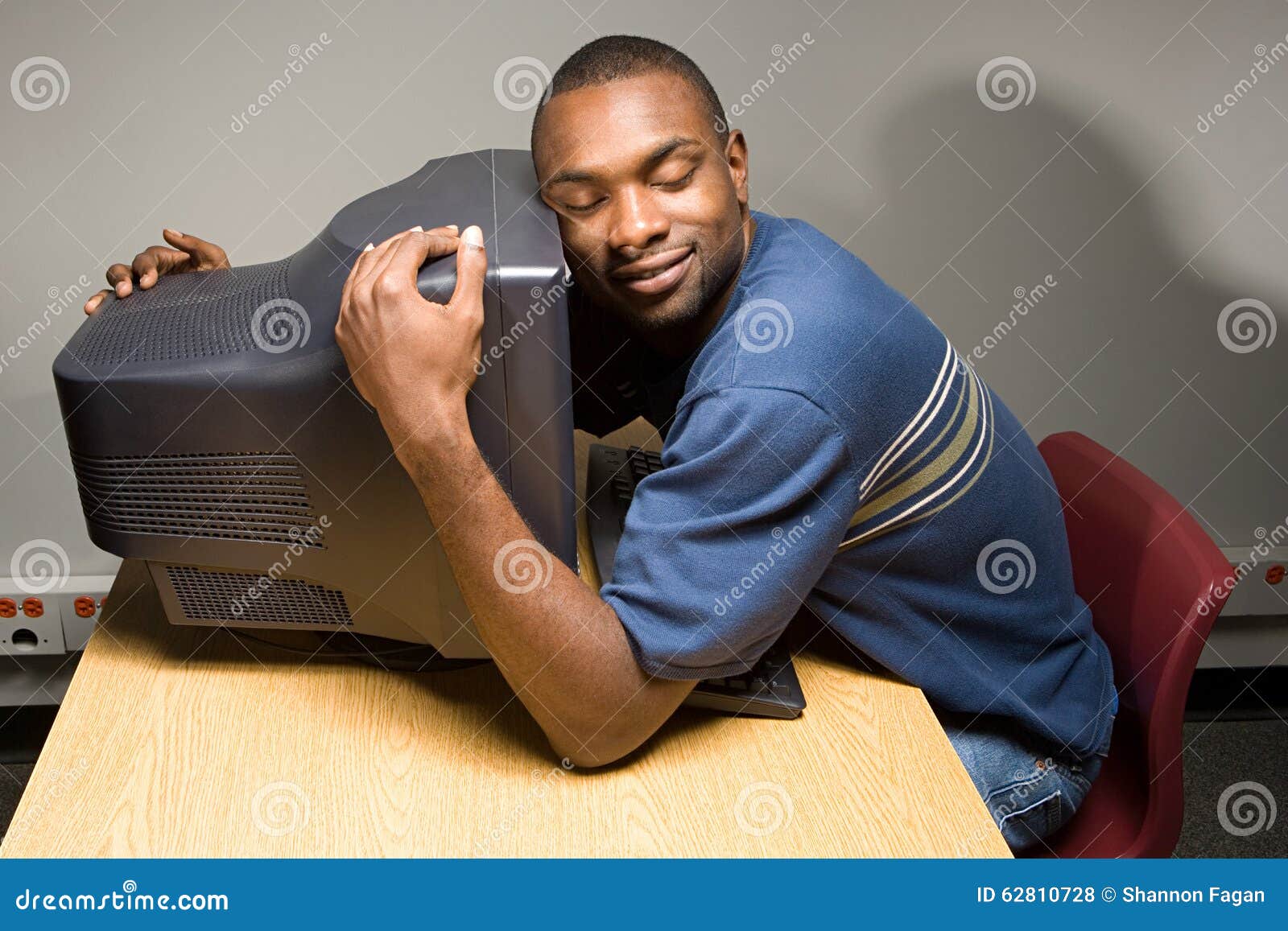 Male Student Sleeping on His Computer Stock Photo - Image of desk ...