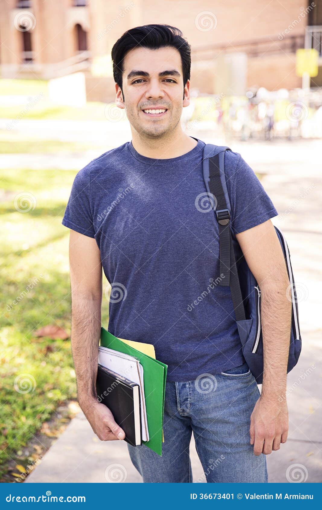 Male student smiling stock image. Image of campus, hispanic - 36673401