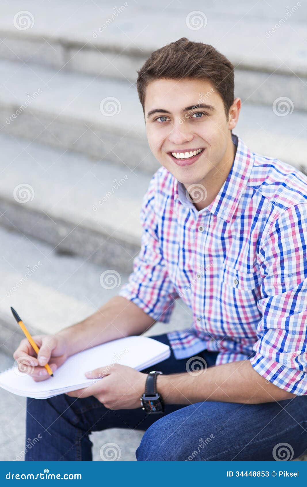 Male student smiling stock image. Image of positive, toothy - 34448853