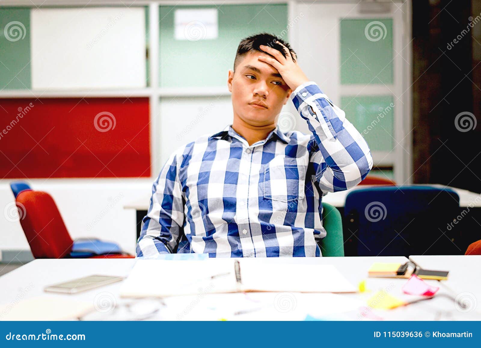 Male Student Study in the Campus | Bored and Tired of Examination Stock ...