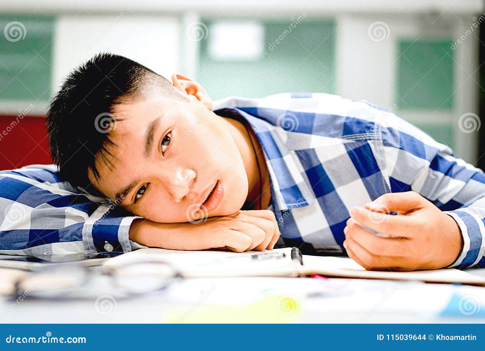 Male Student Study in the Campus | Bored and Tired of Examination Stock ...