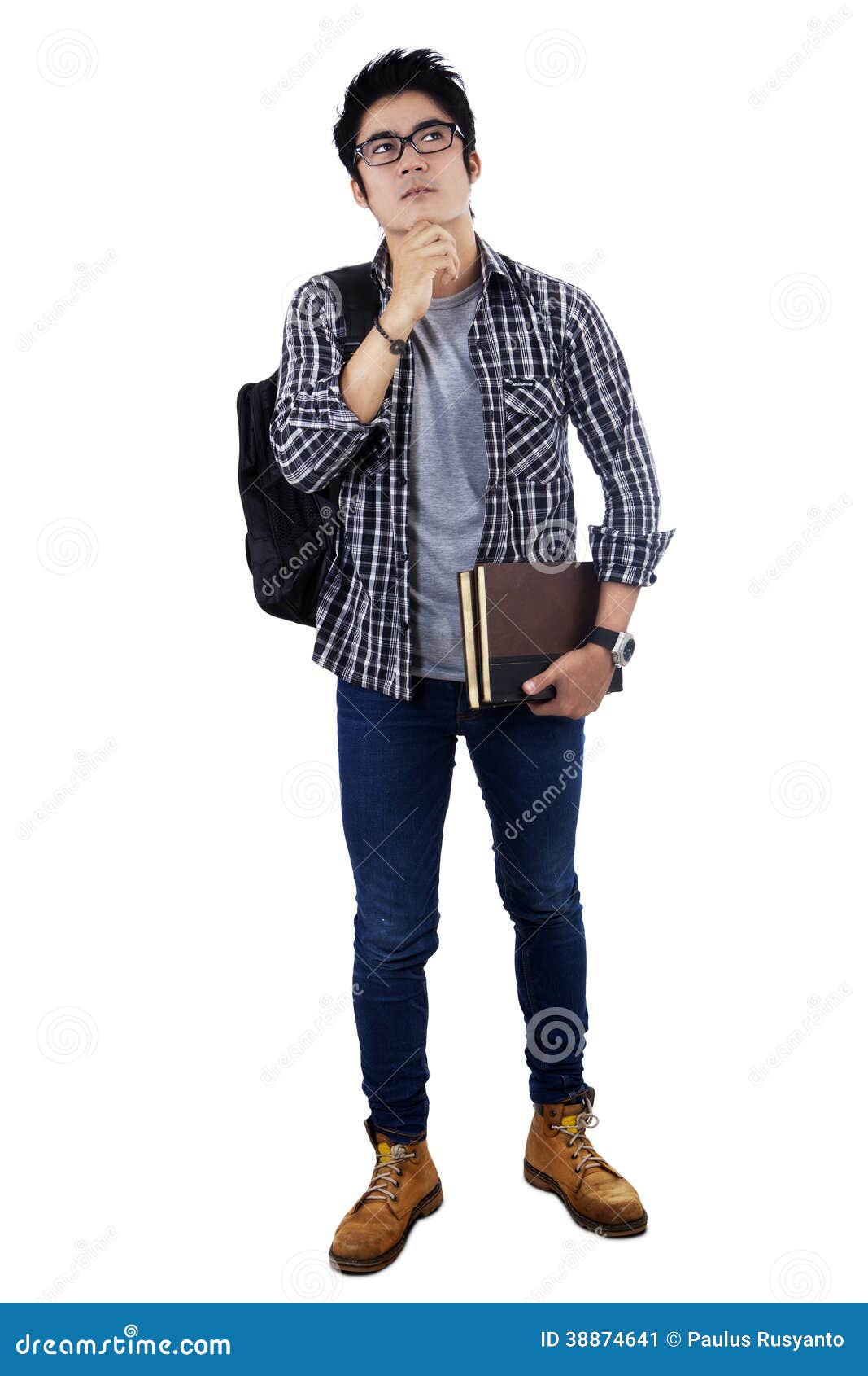 Male Student Thinking an Idea Stock Image - Image of filipino, happy ...