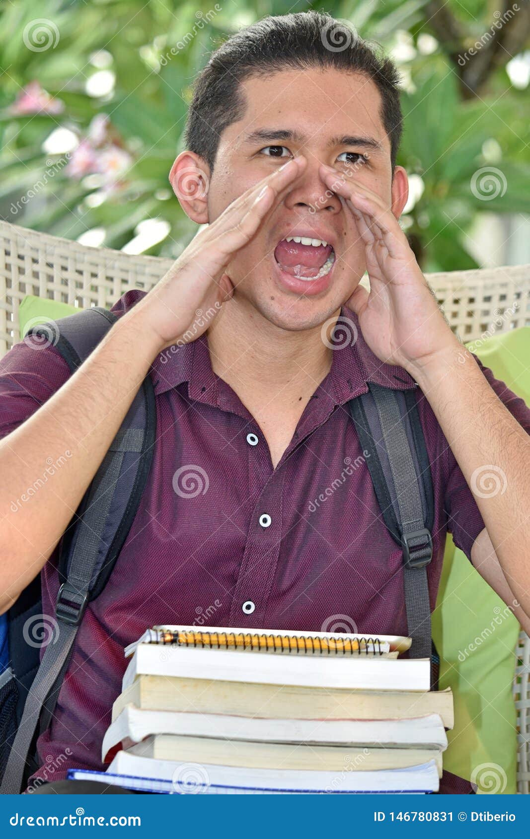 A Male Student Yelling stock image. Image of male, shout - 146780831