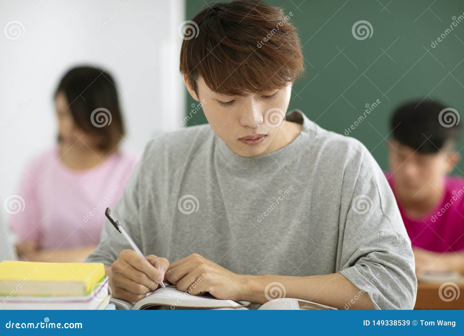 Male Students Studying in Classroom Stock Image - Image of taiwanese ...