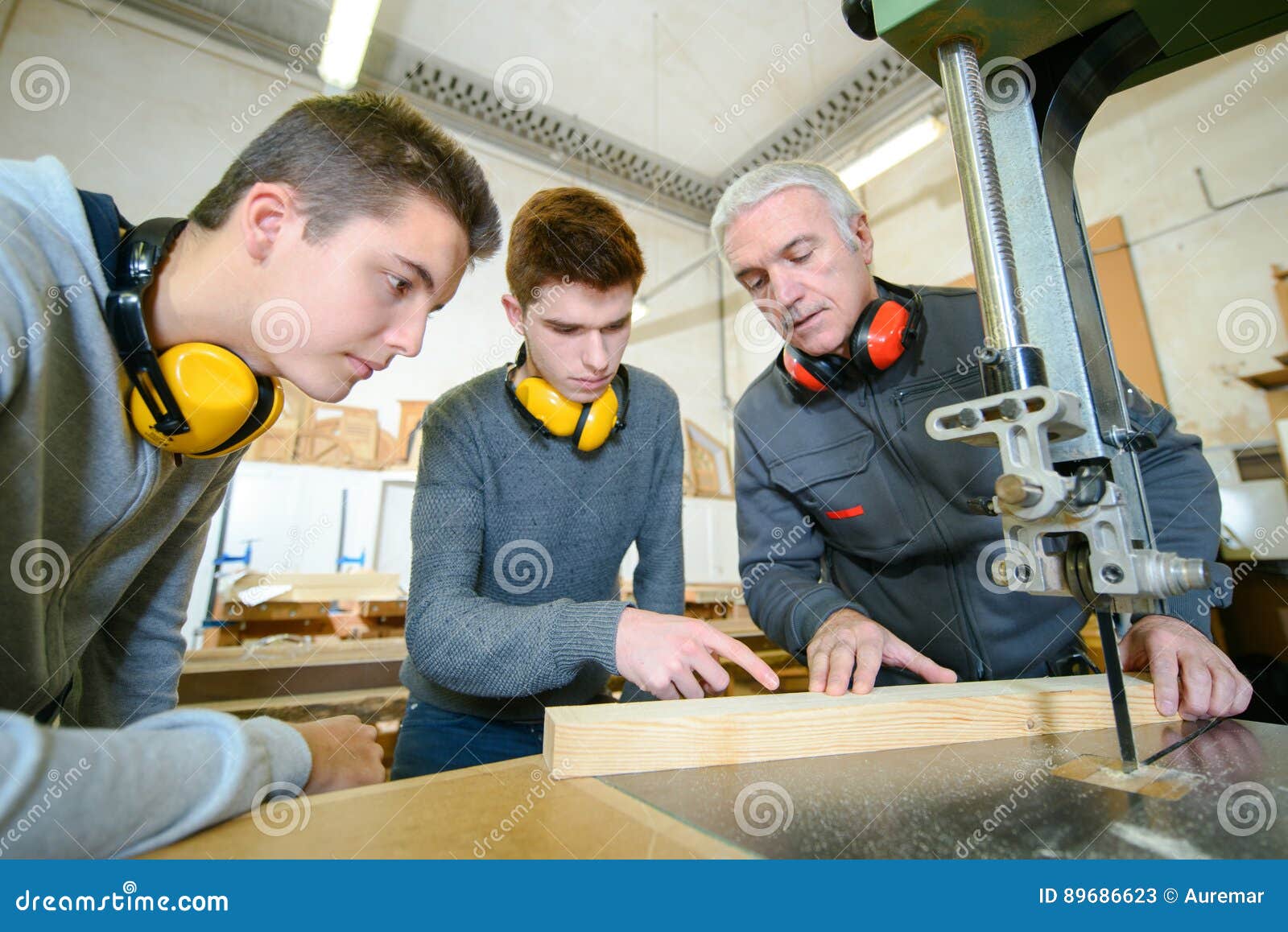 Male Students in Woodwork Class Stock Image - Image of house ...