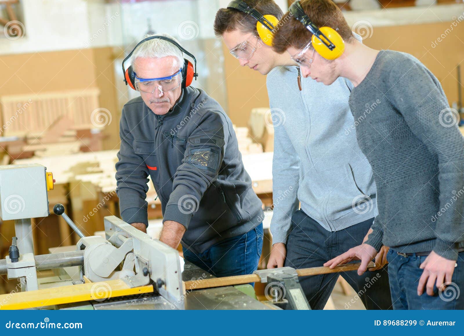 Male Students in Woodwork Class Stock Image - Image of sawing, rasp ...