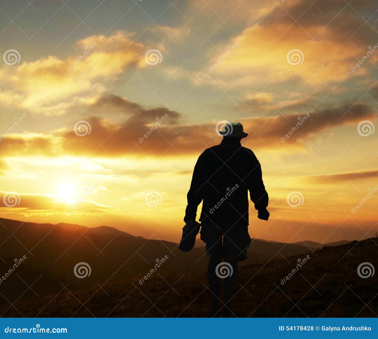 Male on sunset stock photo. Image of sunset, natural - 54178428