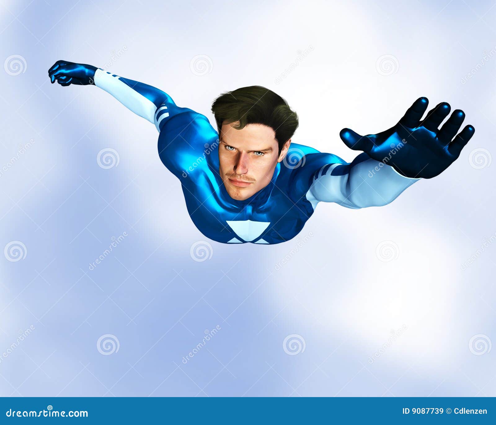 Flying Superhero Cartoon