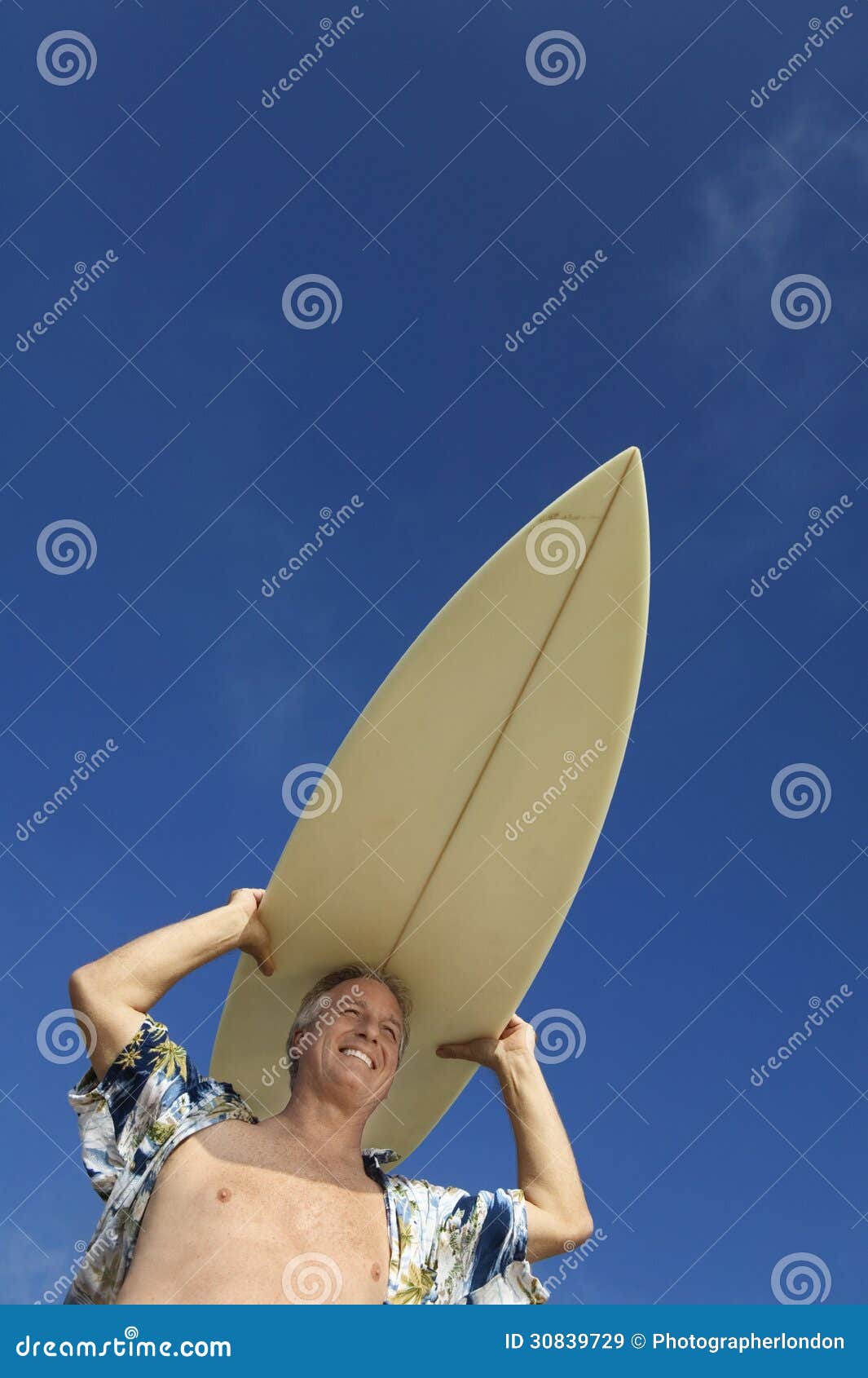 Male Surfer Carrying Surfboard on Head (low Angle View) Stock Image ...
