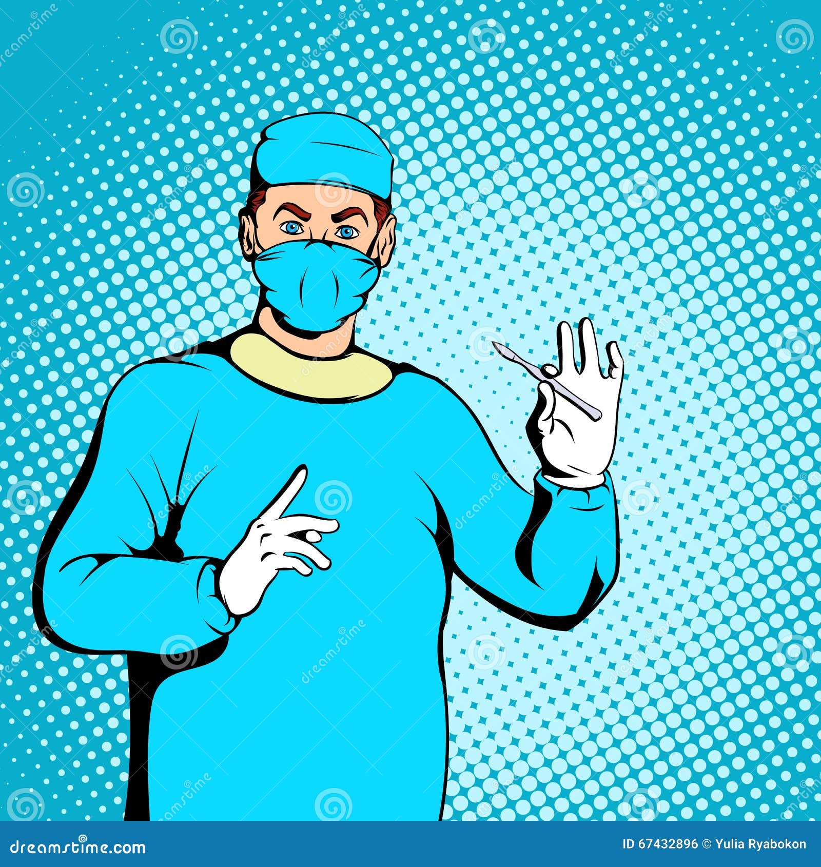 Male Surgeon Concept, Comics Style Stock Vector - Illustration of ...