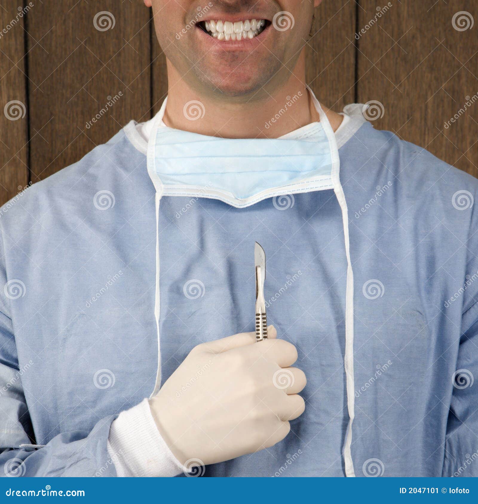 Male Surgeon Holding Scalpel. Stock Image - Image of grin, blade: 2047101