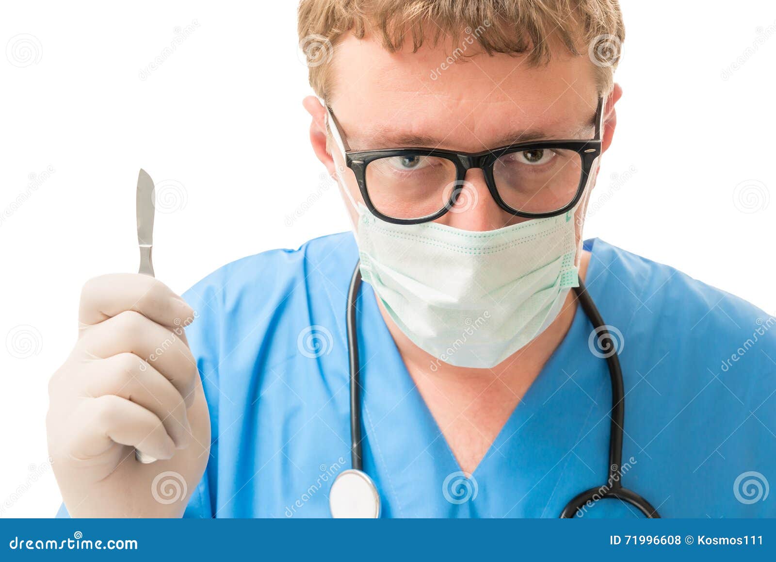 Male Surgeon Holding a Scalpel Stock Photo - Image of instrument ...