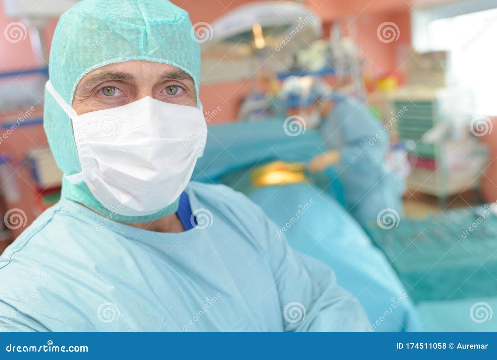 Male Surgeon Preparing for Operation in Operation Room Stock Photo ...