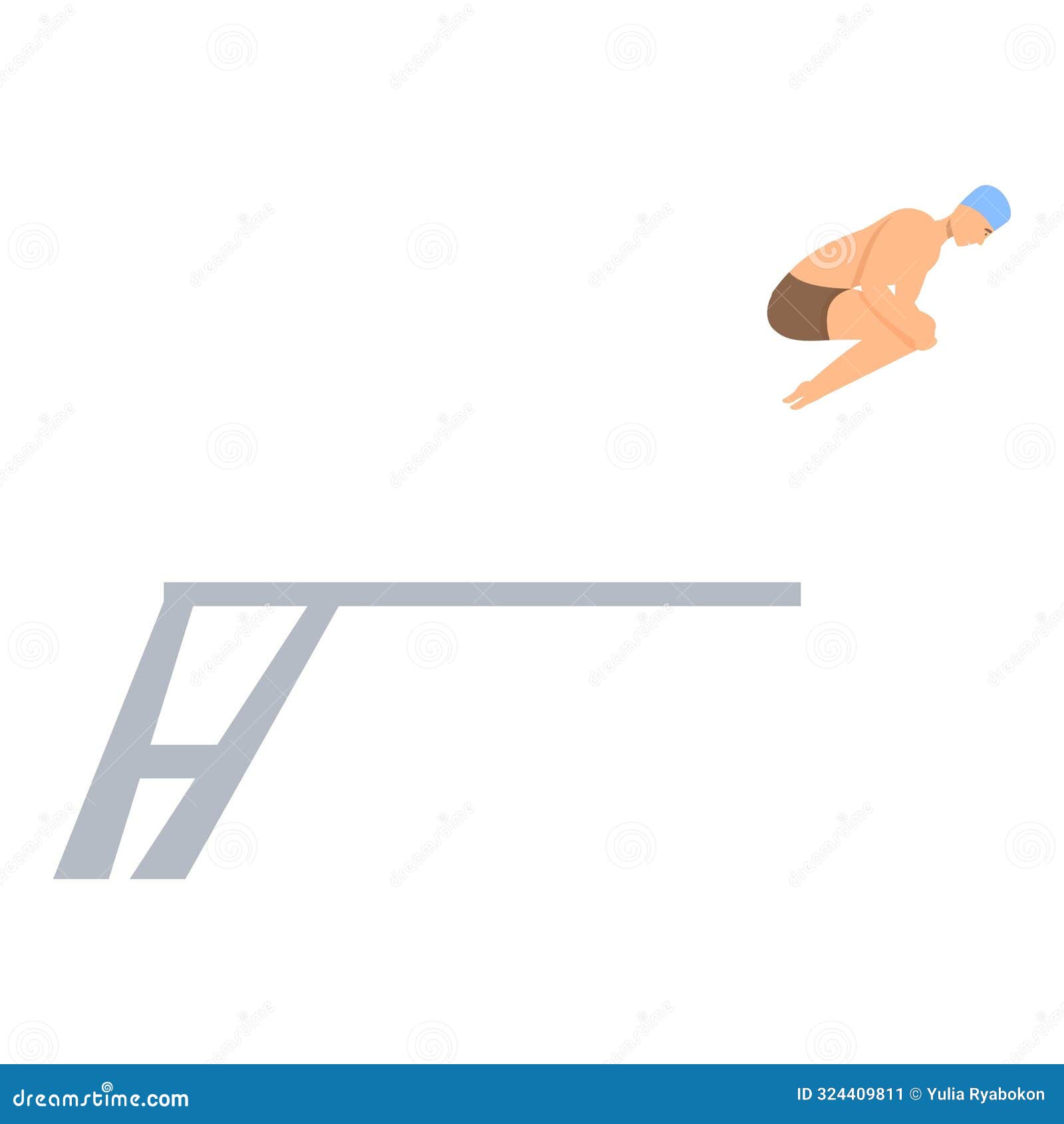 Springboard Dive Digital Tablet Cartoon Vector | CartoonDealer.com ...