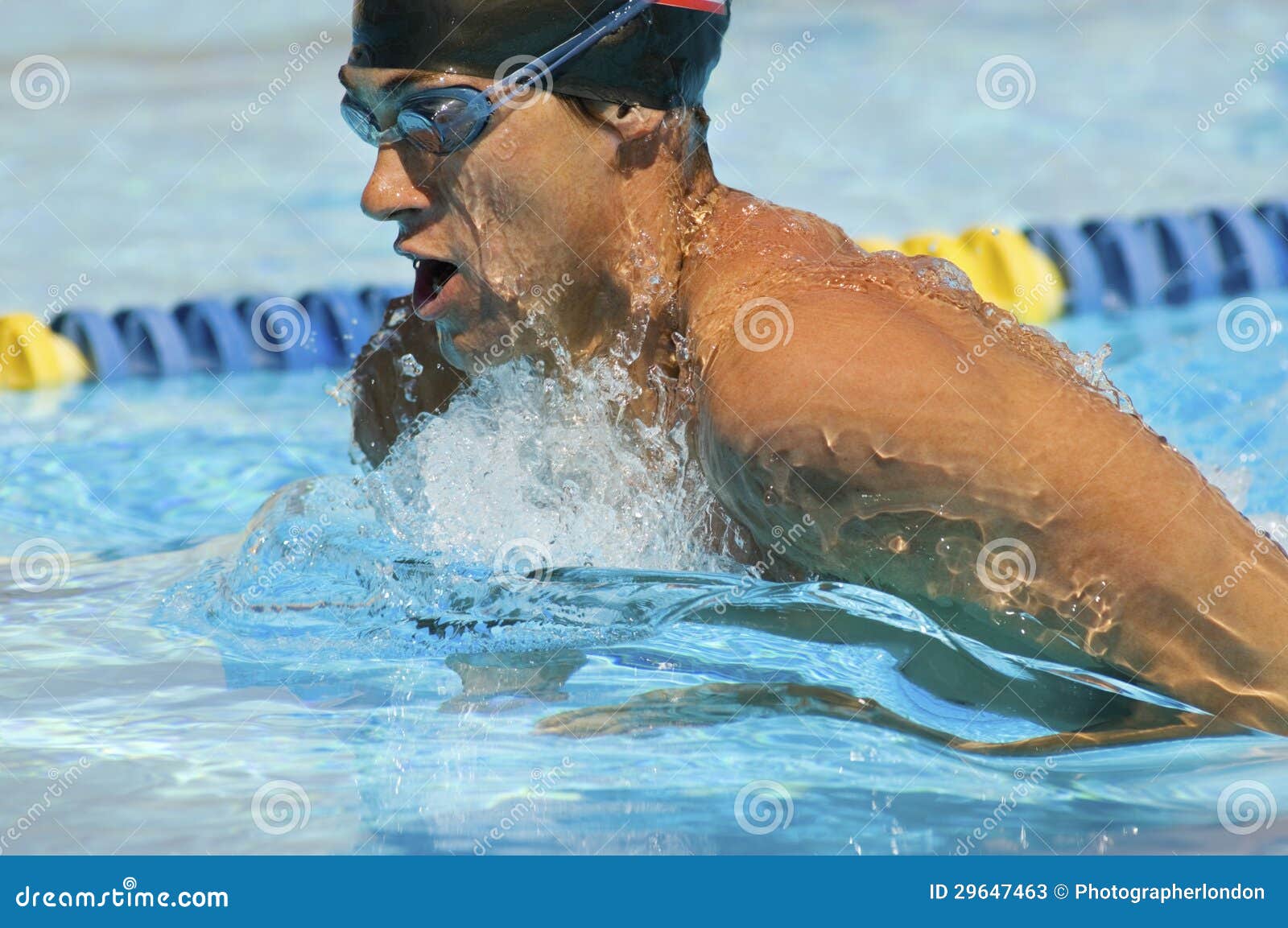 Male Swimmer in Motion stock image. Image of energy, racing - 29647463