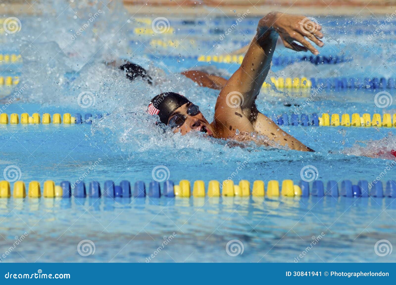 Male Swimmers in Pool stock image. Image of palm, athletic - 30841941