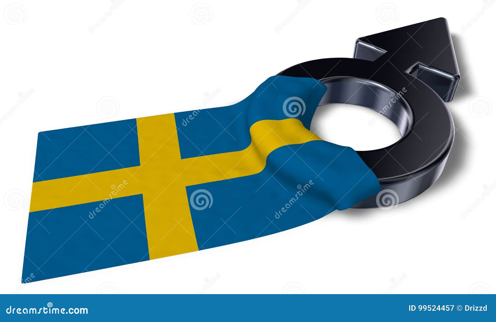 Mars Symbol and Flag of Sweden Stock Illustration - Illustration of ...