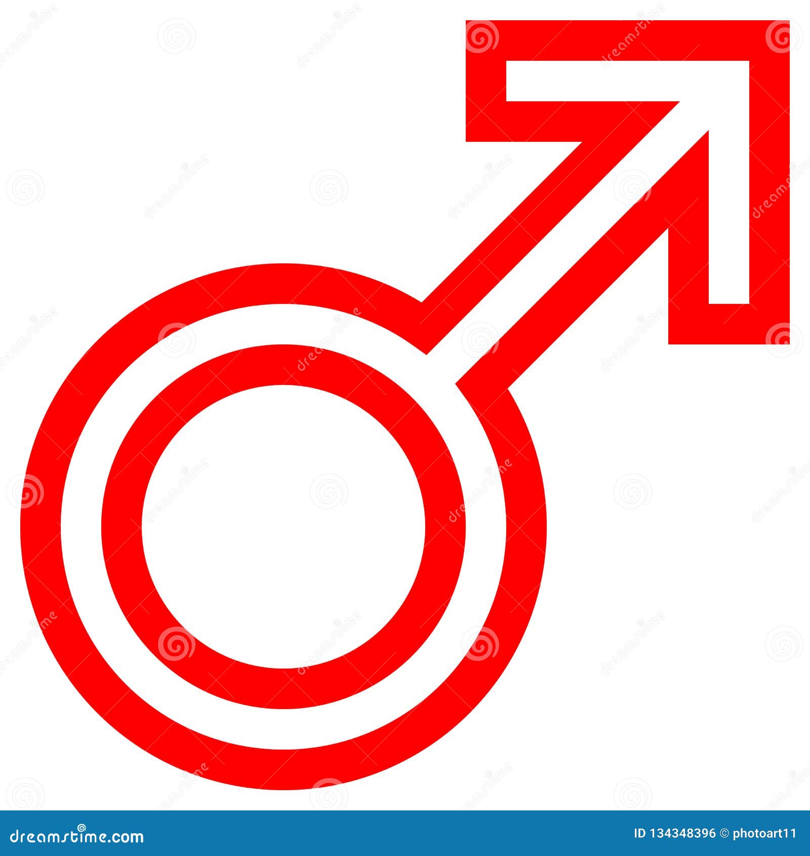 Male Symbol Icon - Red Outlined, Isolated - Vector Stock Vector ...
