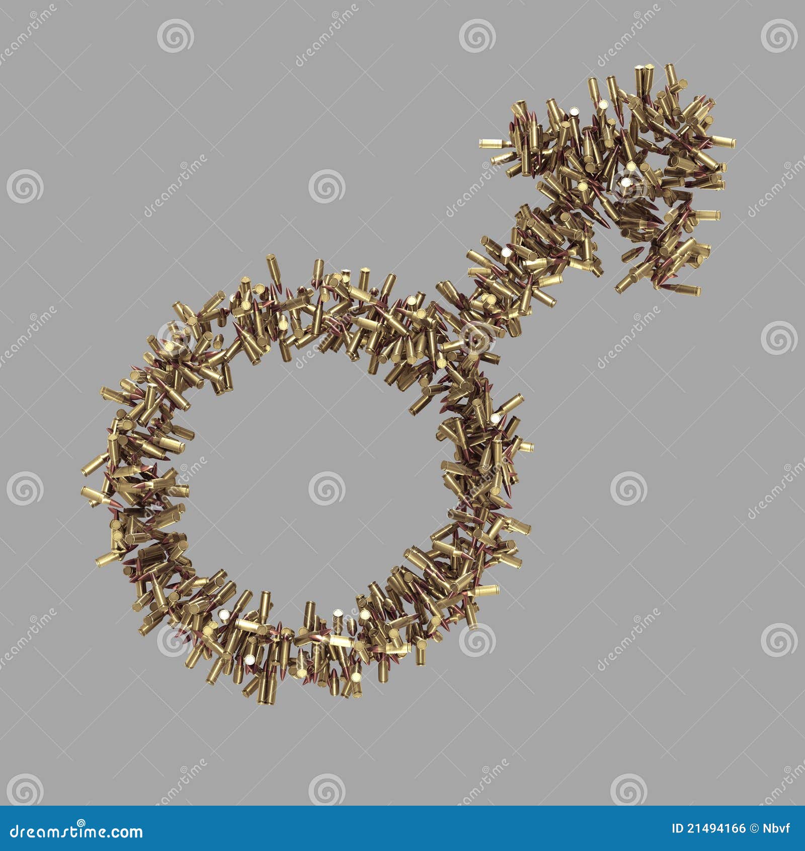 Male Symbol Made of Bullets Stock Illustration - Illustration of kill ...