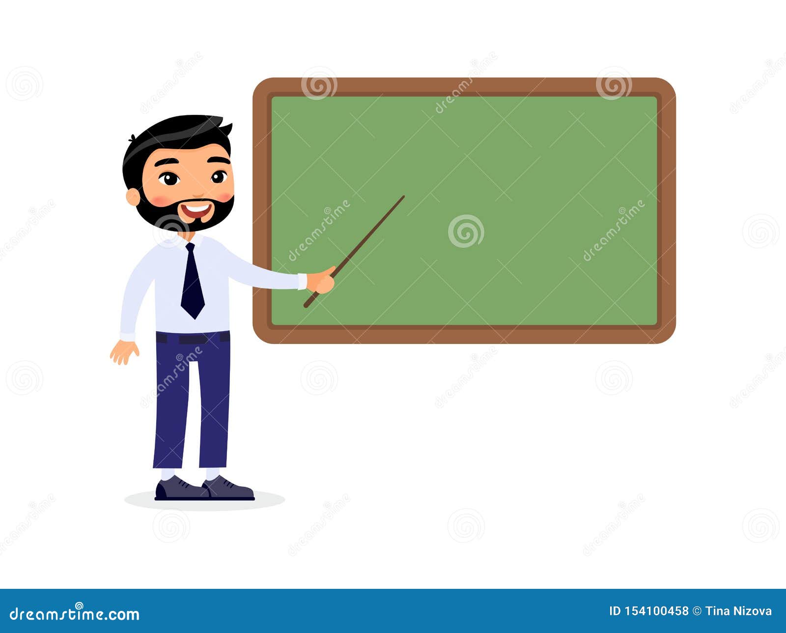 Male Teacher Standing Near Blackboard Flat Illustration Stock ... Male Teacher Standing Near Blackboard Flat Illustration Stock ...