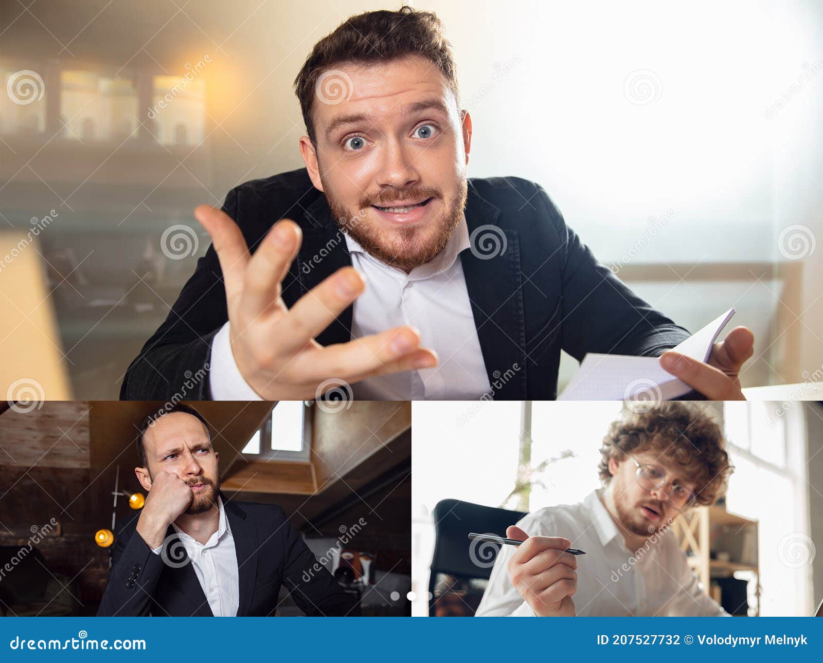 Headshot Screen Application View of Diverse Employees Have Work Web ...