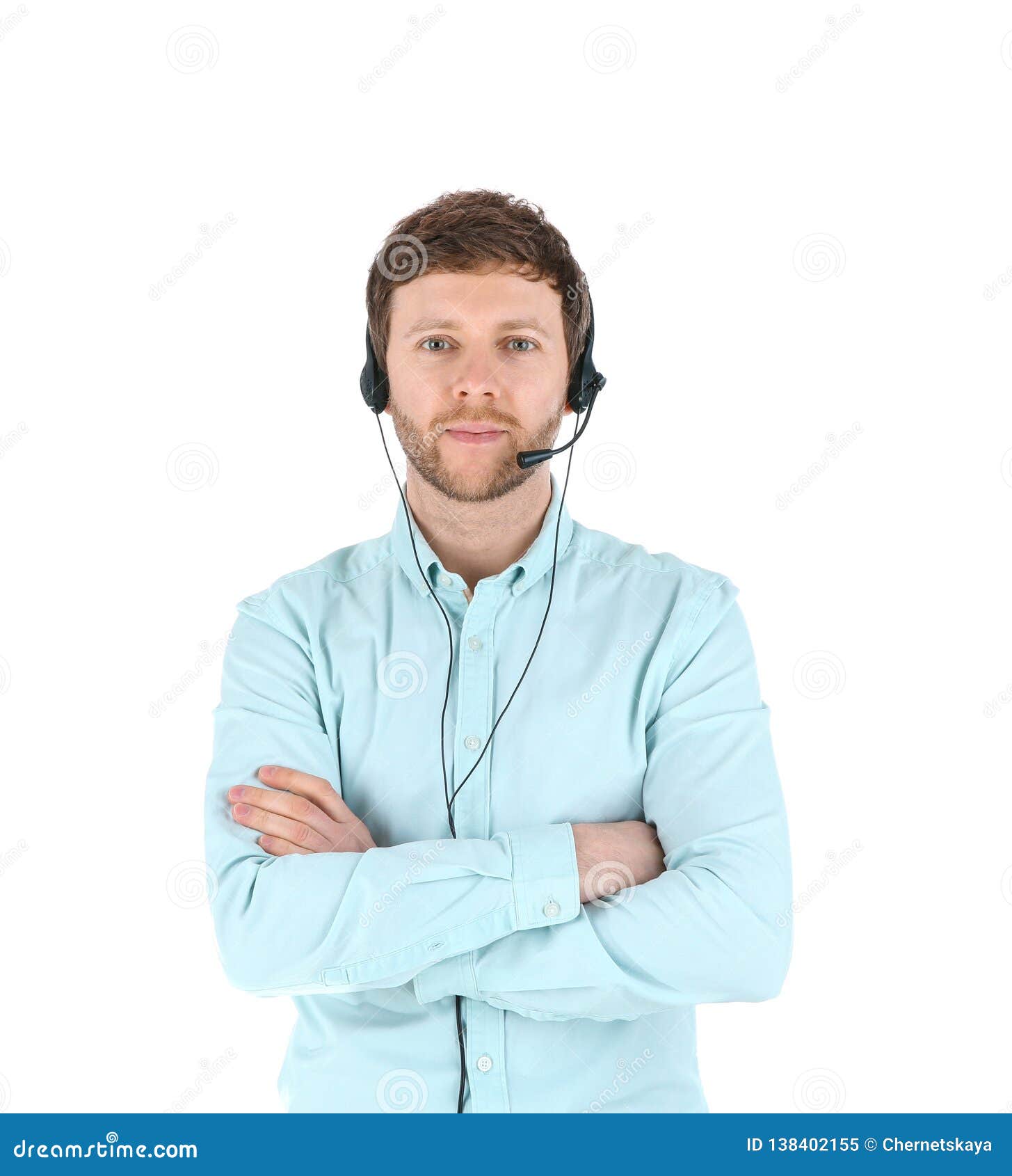 Male Technical Support Operator with Headset Stock Image - Image of ...