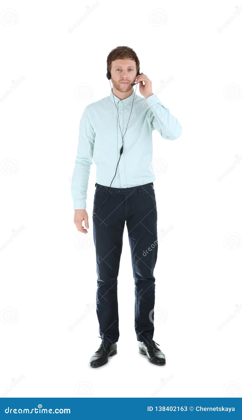 Male Technical Support Operator with Headset Stock Image - Image of ...