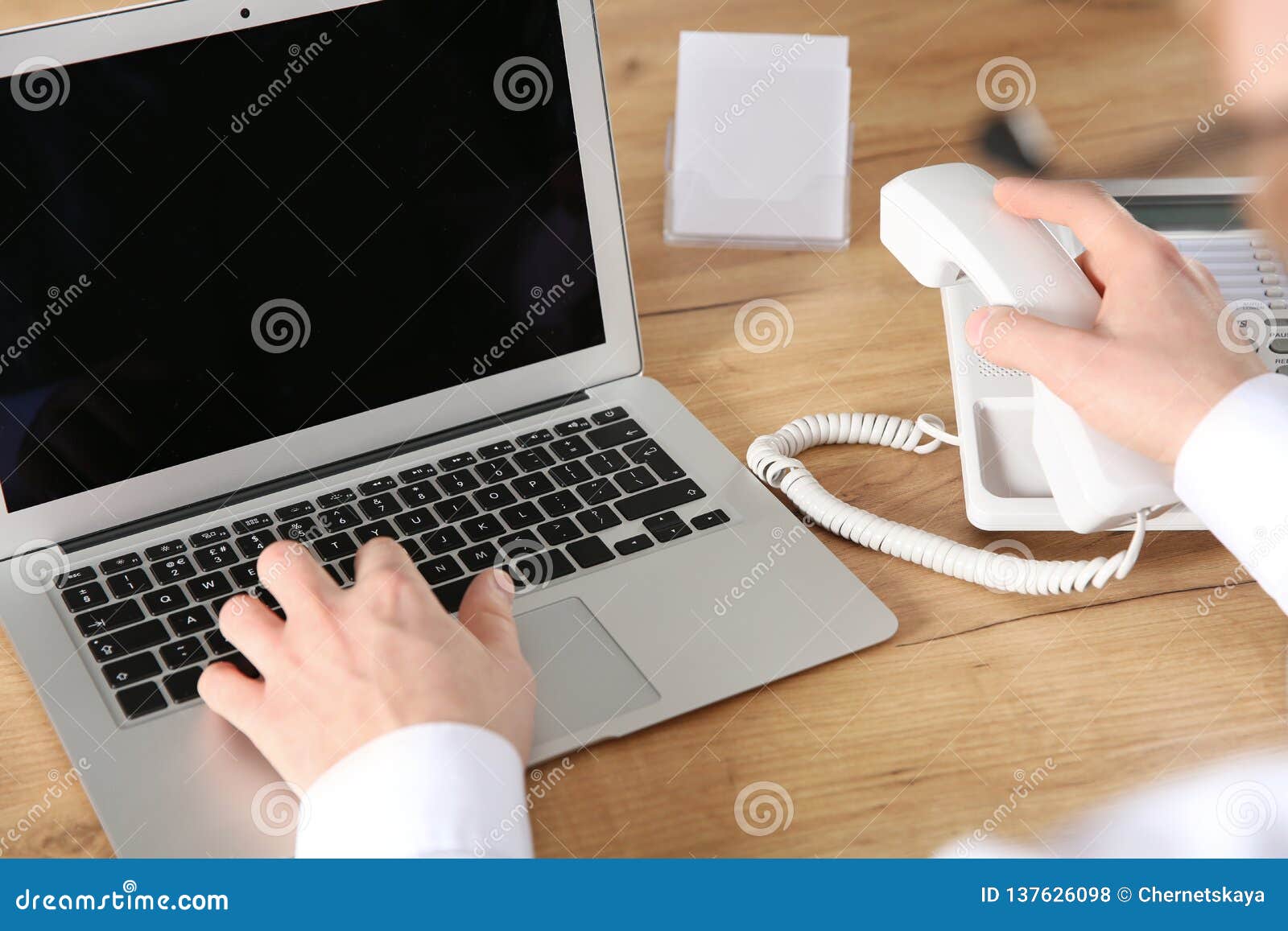 Male Technical Support Operator Working in Office Stock Photo - Image ...