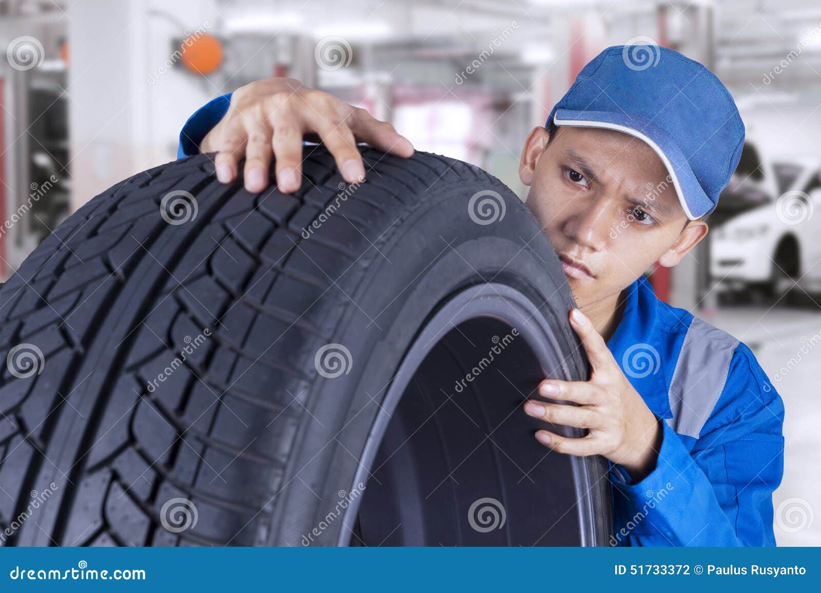 Male Technician Controls a Tire Stock Photo - Image of service, repair ...