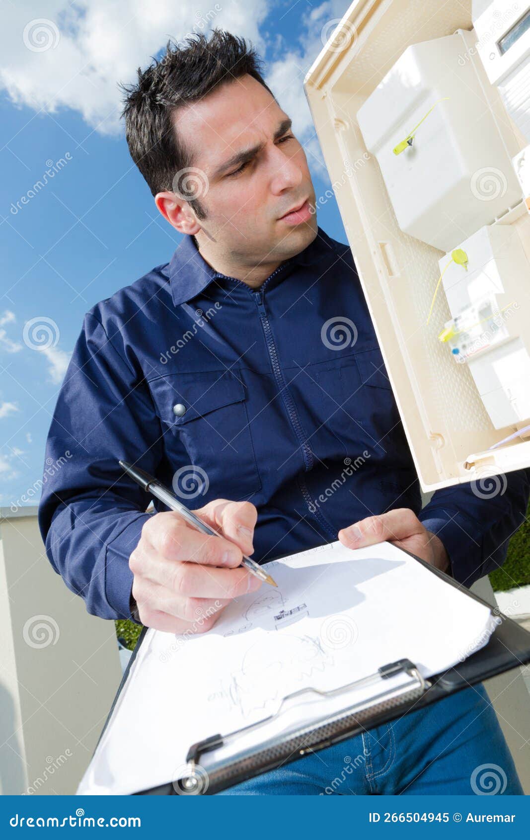 Male Technician Reading Electric Meter Stock Image - Image of holding ... Male Technician Reading Electric Meter Stock Image - Image of holding ...