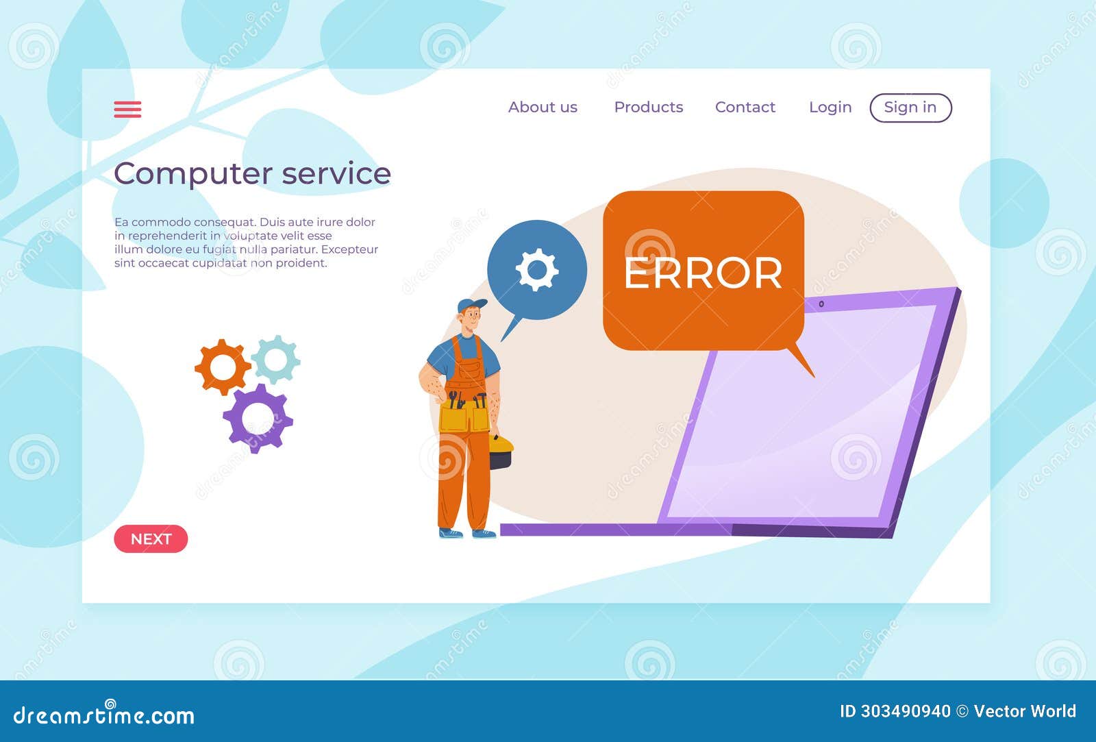 Male Technician with Tools Next To Computer Screen Showing Error ...