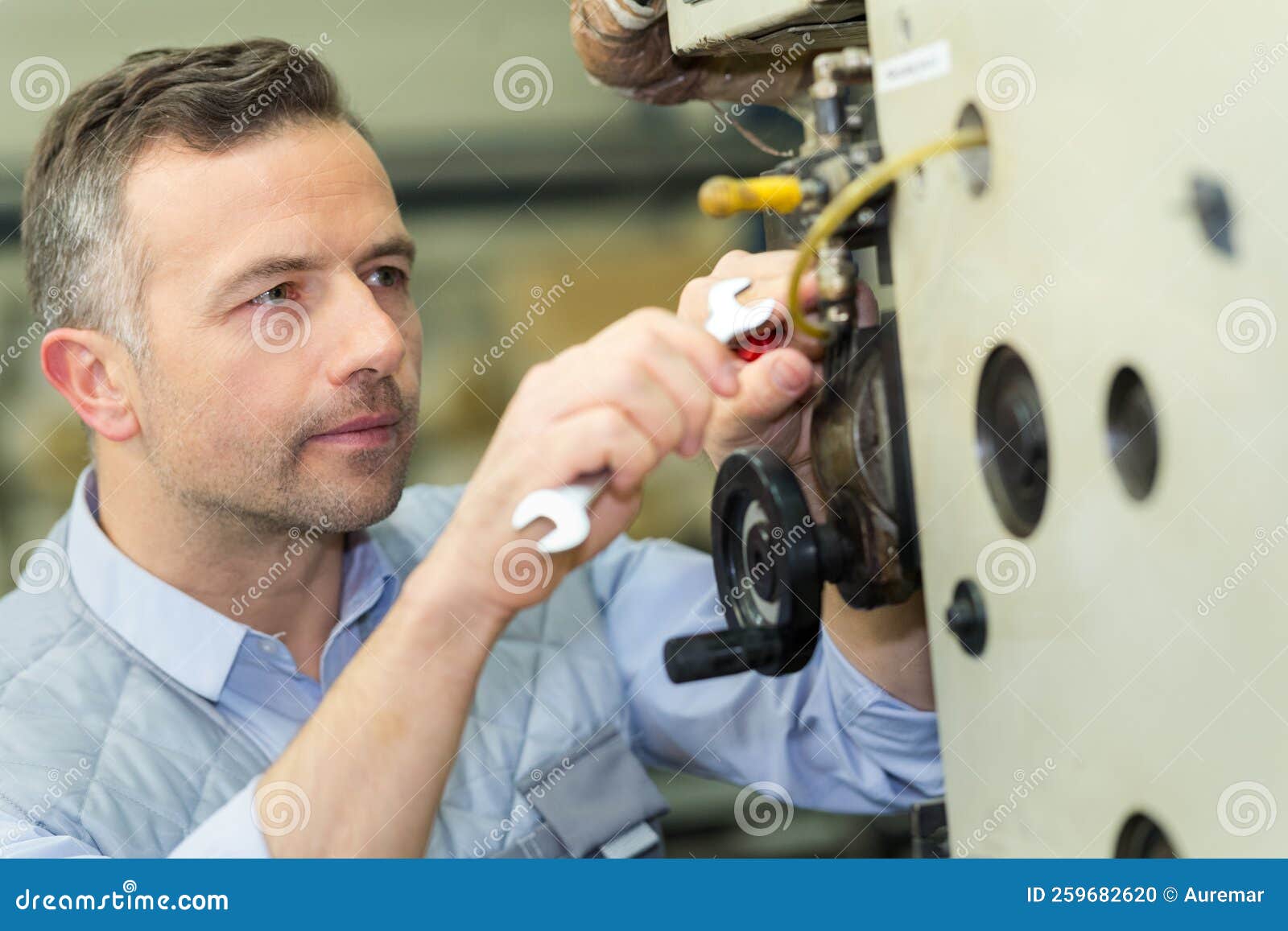 Male Technician Using Spanner Machinery Stock Photo - Image of spanner ...