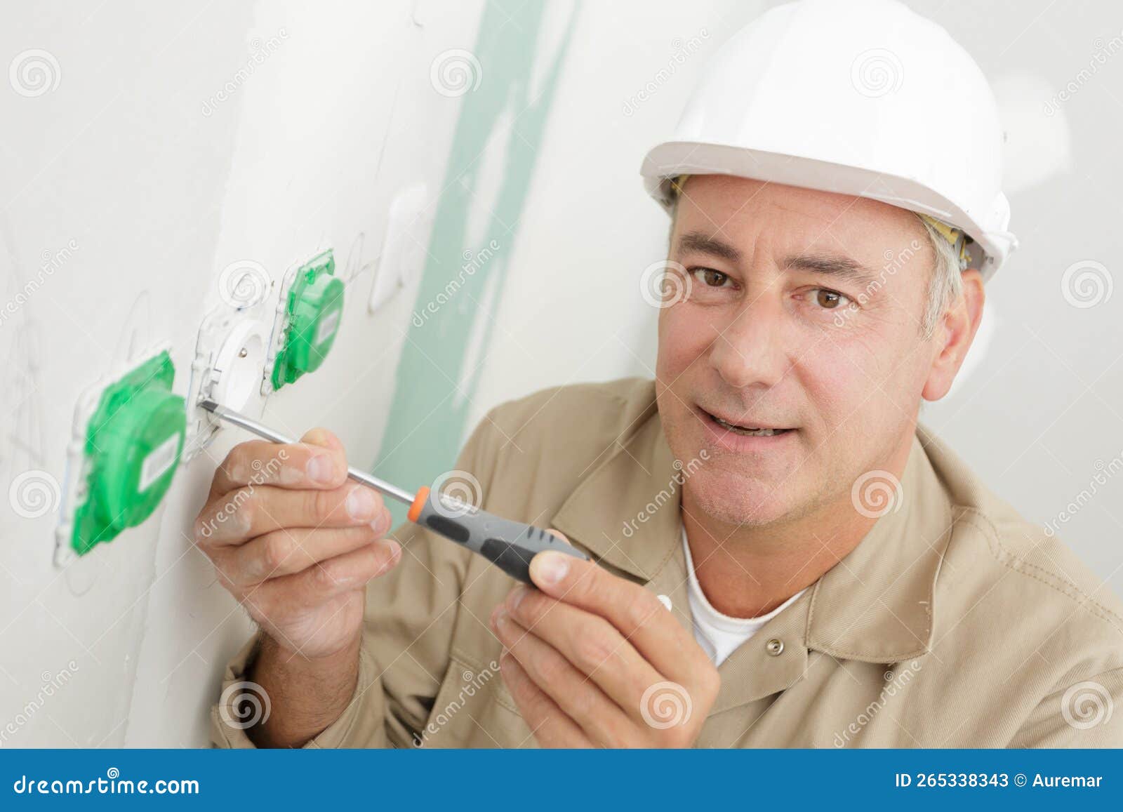 Male Technician at Work with Socket Stock Image - Image of tester ...