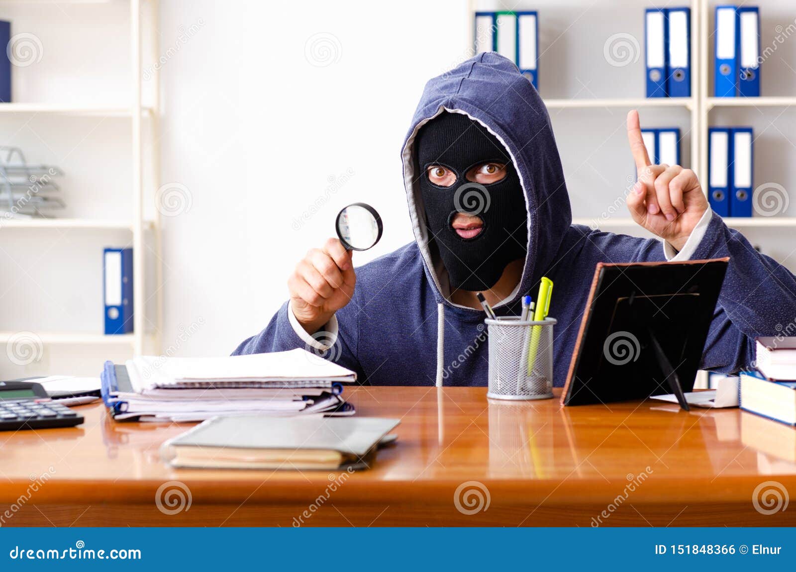 Male Thief in Balaclava in the Office Stock Photo - Image of identity ...