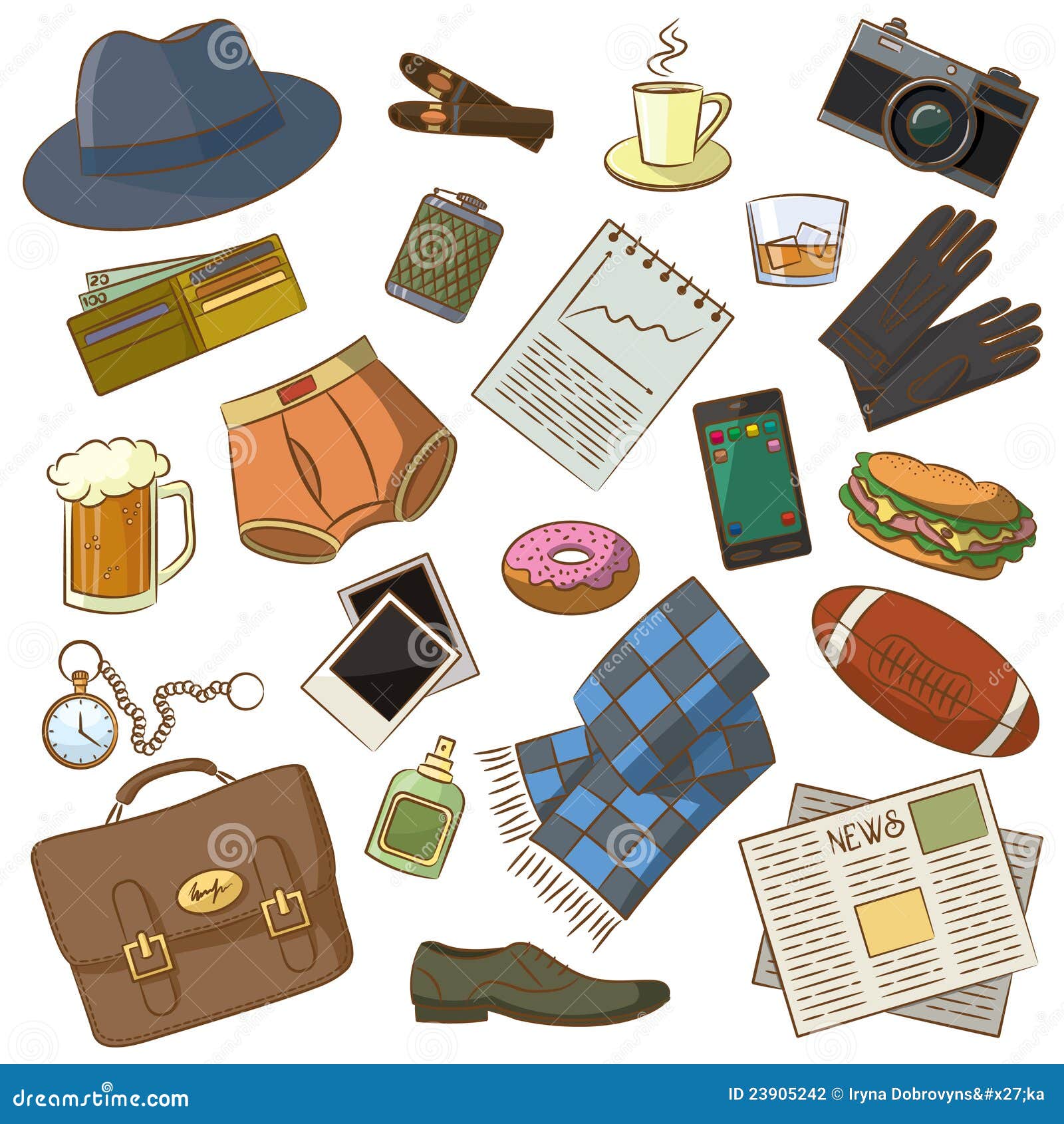 Male things stock vector. Illustration of mobile, graphic - 23905242