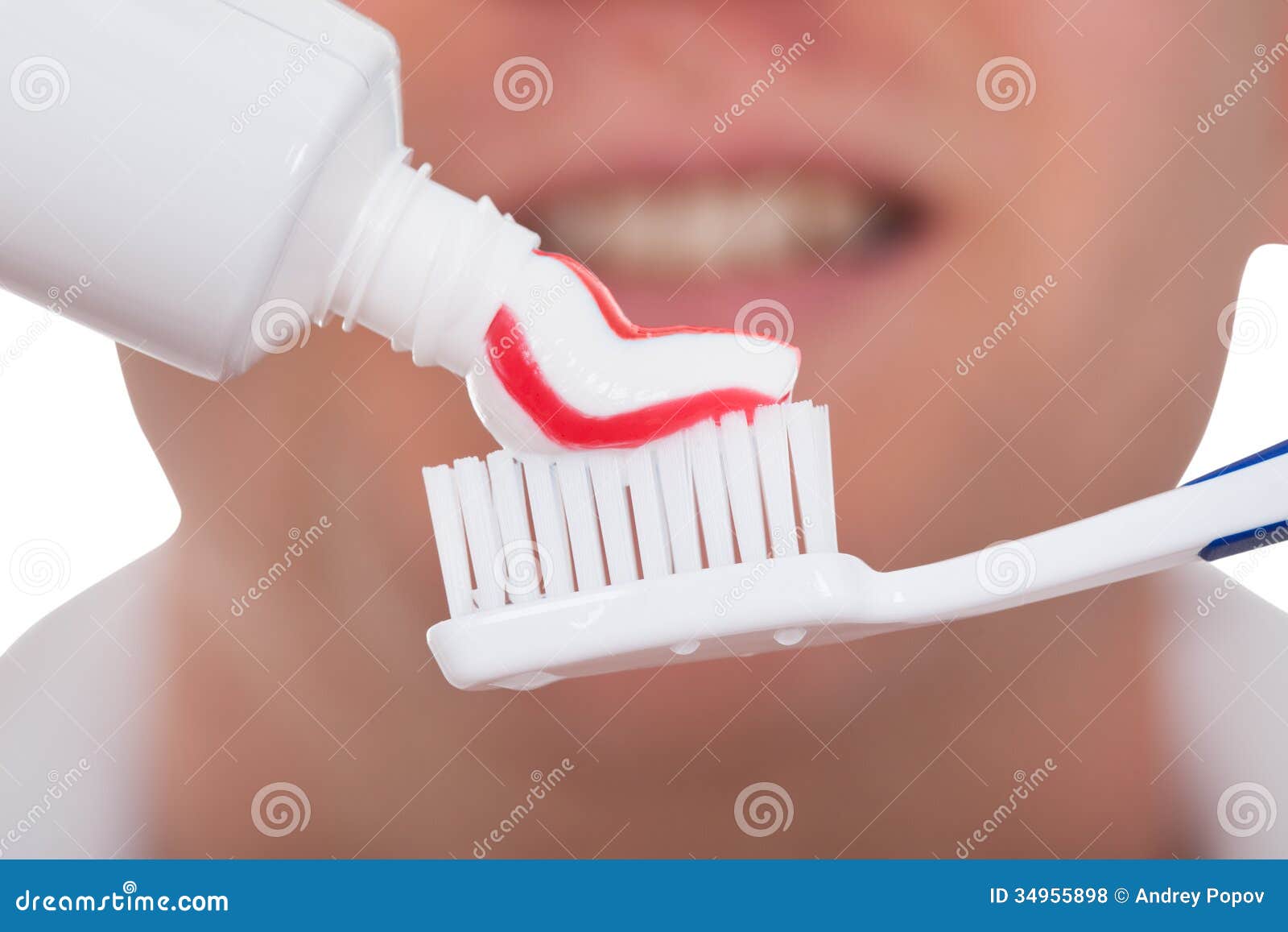 Male with Toothbrush and Toothpaste Stock Photo - Image of focus ...