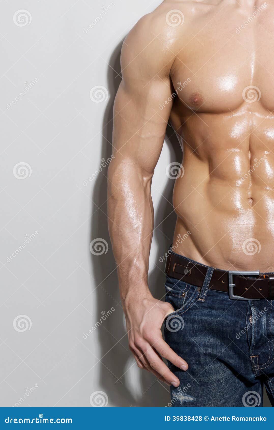 Male torso stock photo. Image of jeans, hair, sport, fitness - 39838428