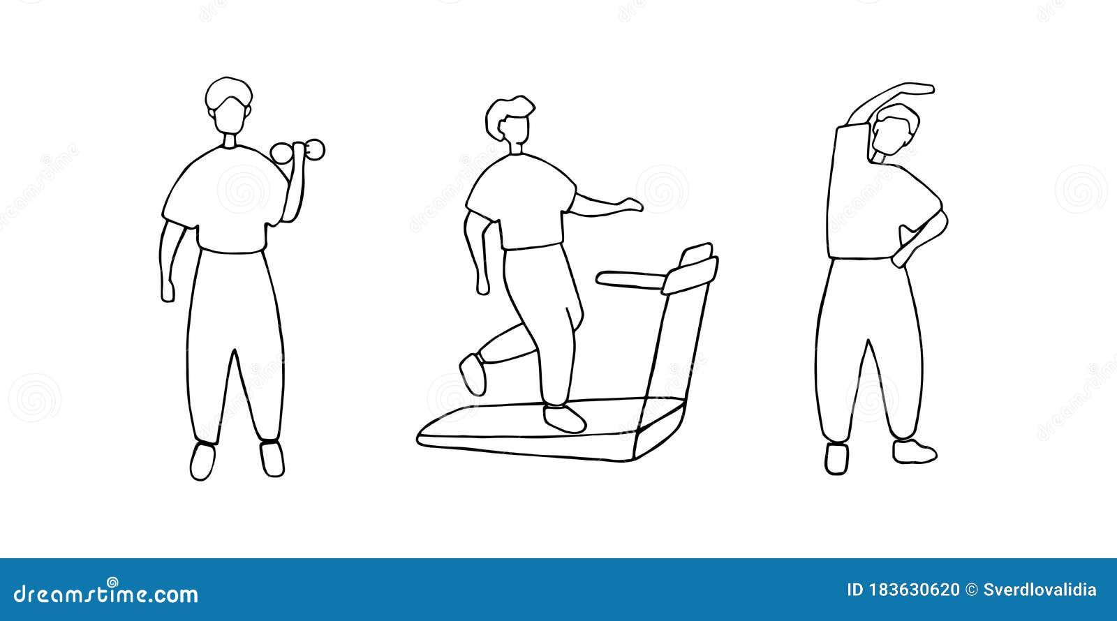 Male Training, Workout Concept. Man Doing Different Sport Exercises ...