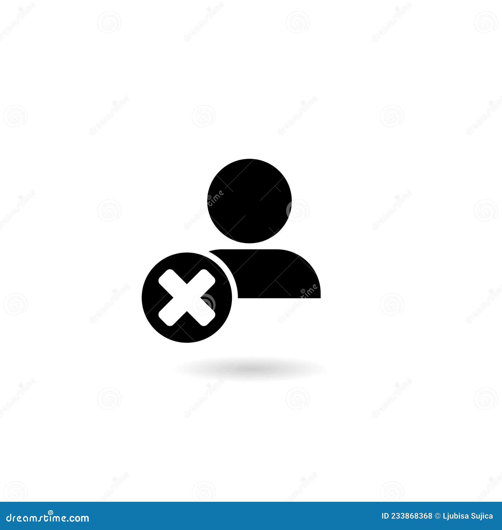 Male User Delete Icon with Shadow Stock Vector - Illustration of cancel ...