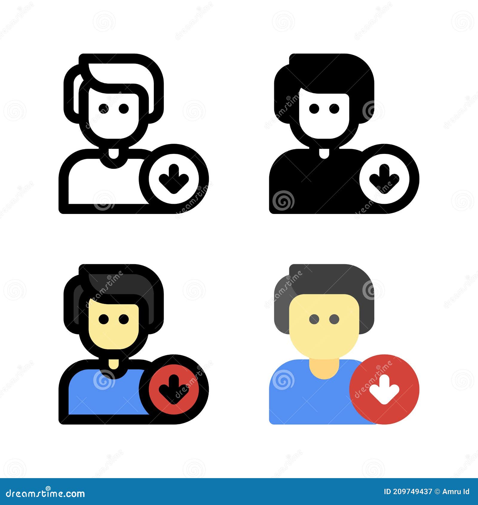 Male User Download Icon, Logo, and Illustration Stock Illustration ...